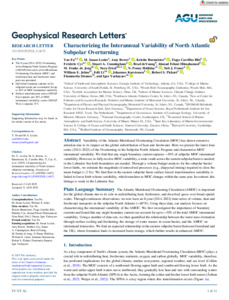 Characterizing the interannual variability of North Atlantic subpolar overturning - NERC Open ...